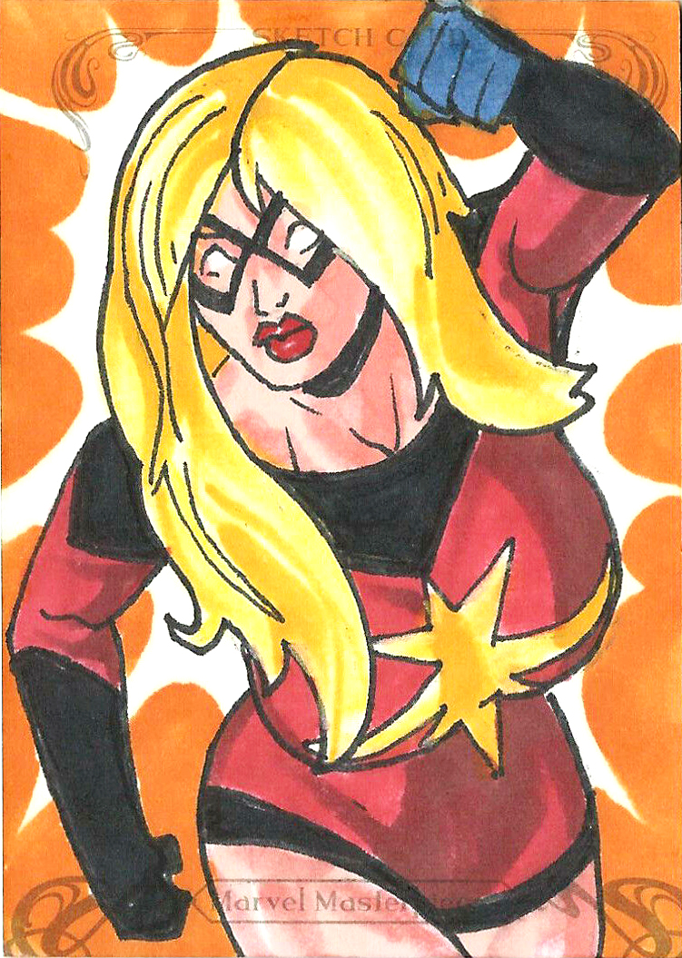 Captain Marvel / Ms Marvel / Warbird / Binary Sketch Card Collection ...