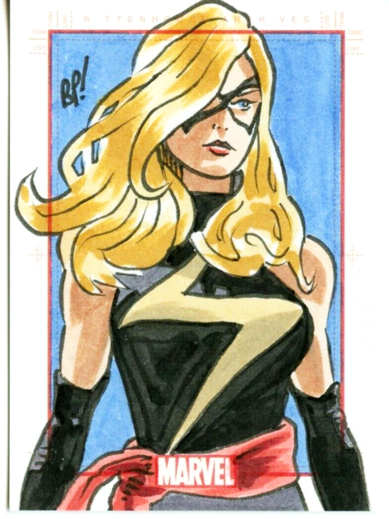 Captain Marvel / Ms Marvel / Warbird / Binary Sketch Card Collection ...